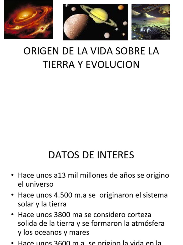 Origen de La Vida Sobre La Tierra y Evolucion | PDF | Abiogénesis ...