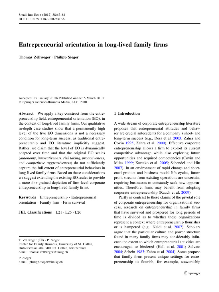 Transgenerational entrepeneurship - Nordqvist | PDF | Entrepreneurship | Risk