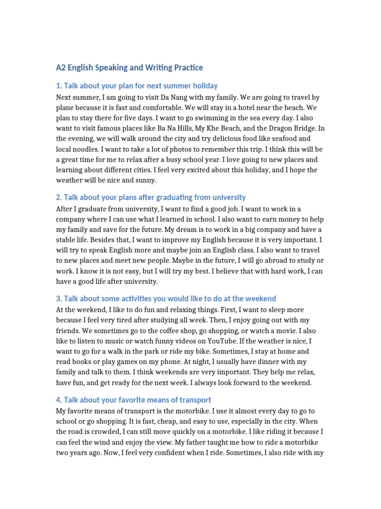 A2 English Speaking Writing Practice | PDF | Telephone