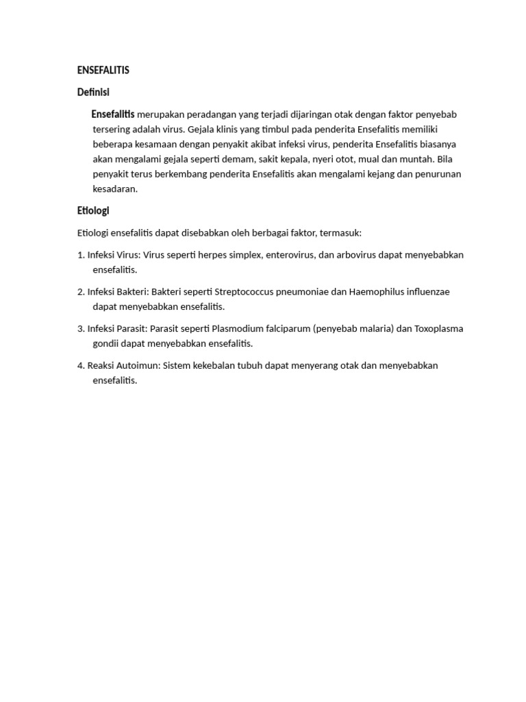 Panduan Lengkap tentang Ensefalitis | PDF