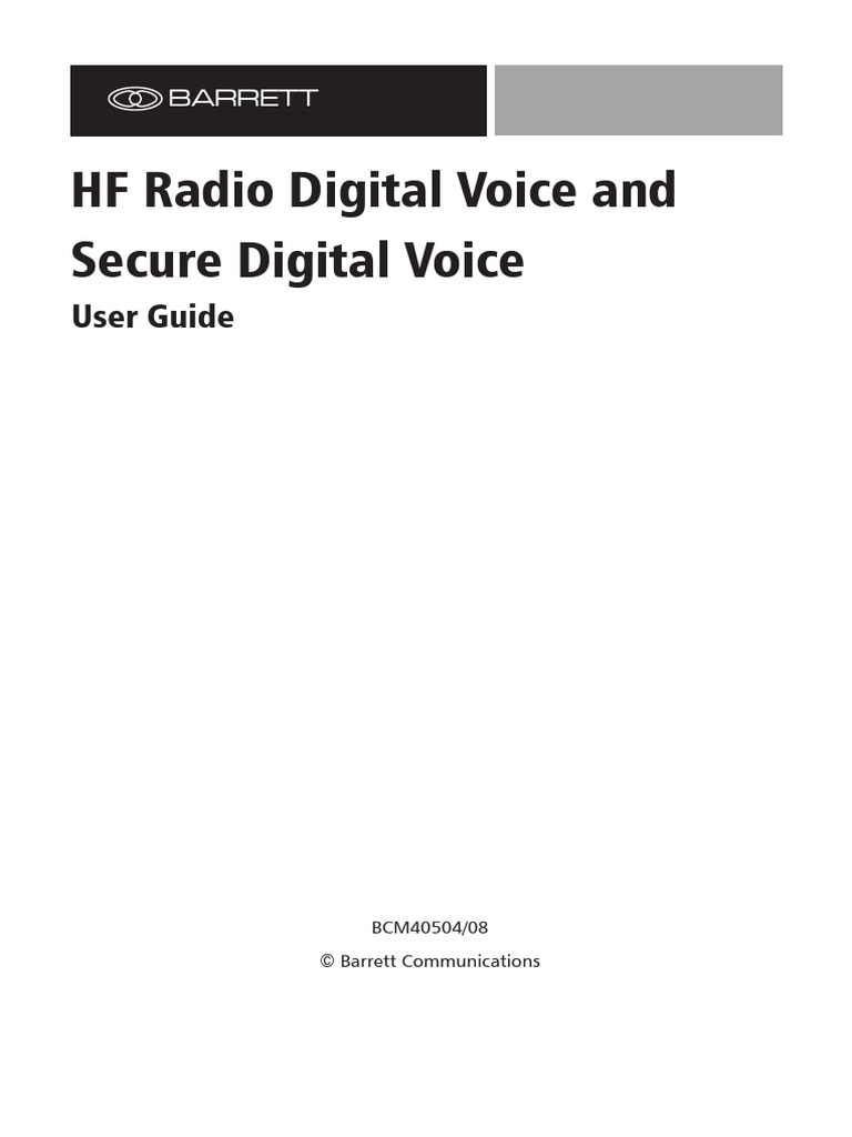 Barrett 2050 Secure Digital Voice | PDF | Computer File | Signal To ...