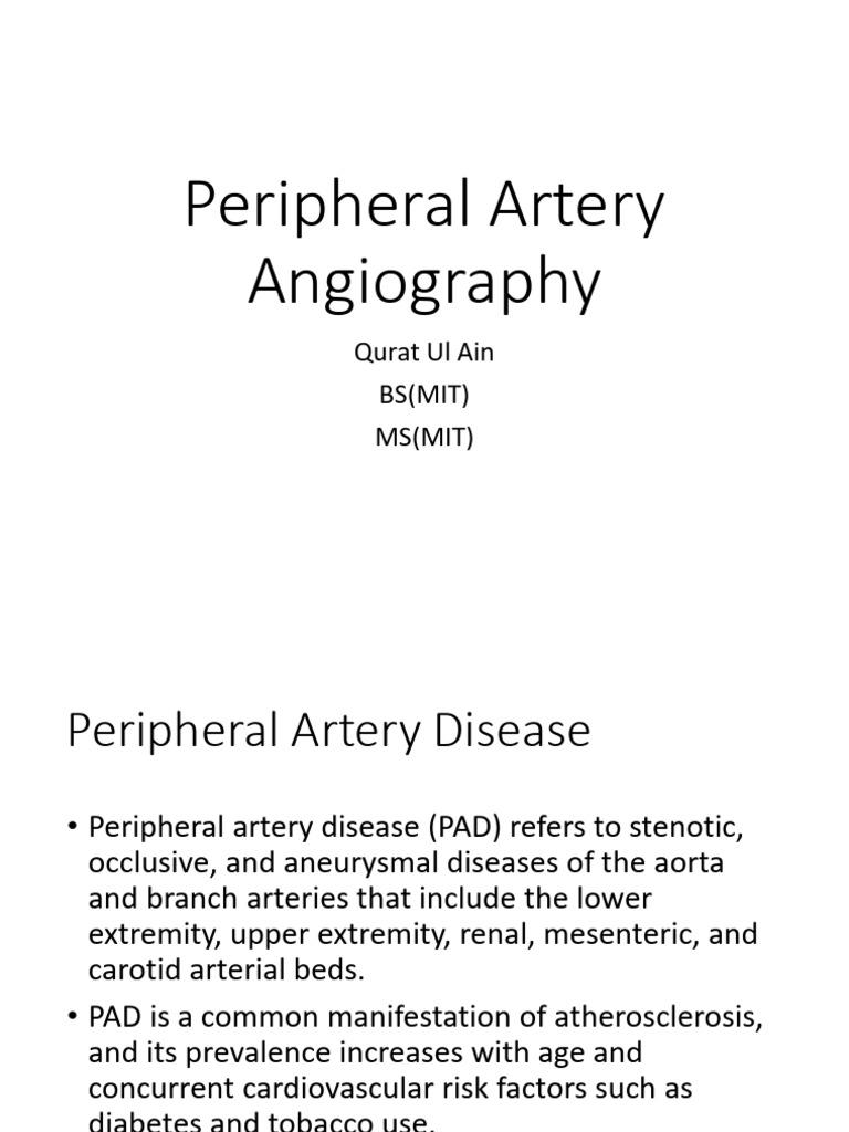 LEC 16 Peripheral Angiography | PDF | Angiography | Vascular Diseases