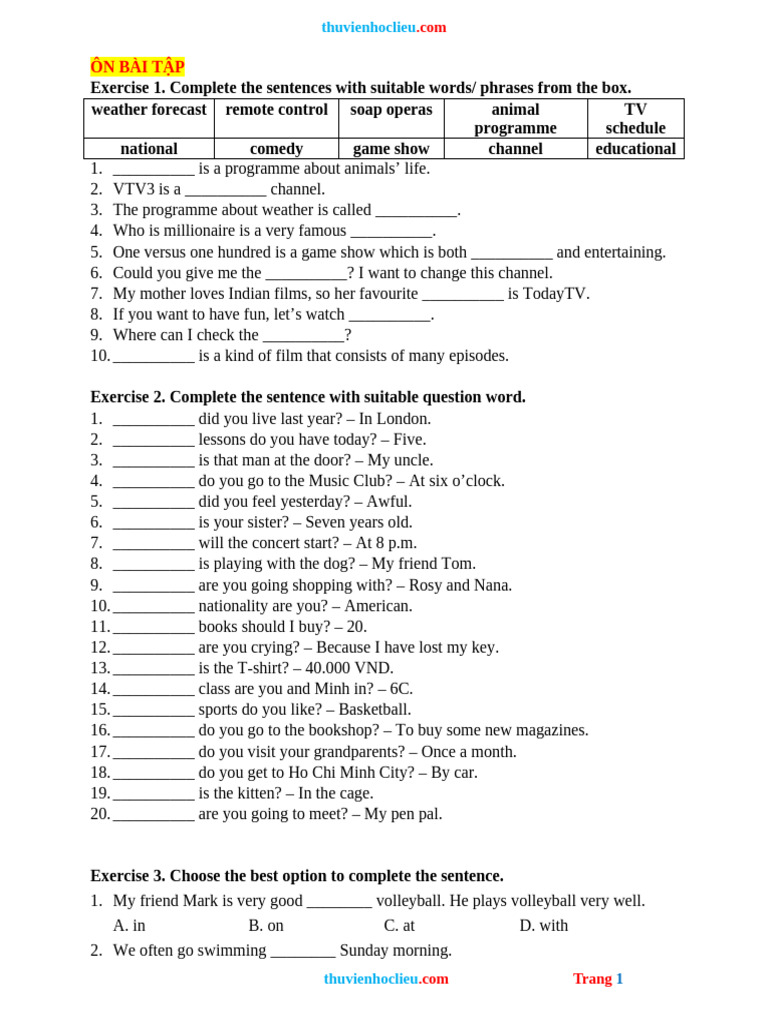 De Cuong On Tap Cuoi HK2 Tieng Anh 6 Nam 24 25 | PDF