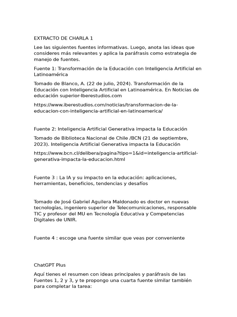 Extracto de Charla 1 | PDF | Inteligencia artificial | Inteligencia (IA) y semántica