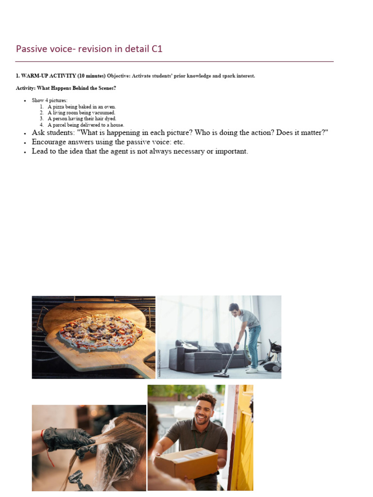 C1 Passive Voice Revision Exercises | PDF | Verb | Grammatical Tense