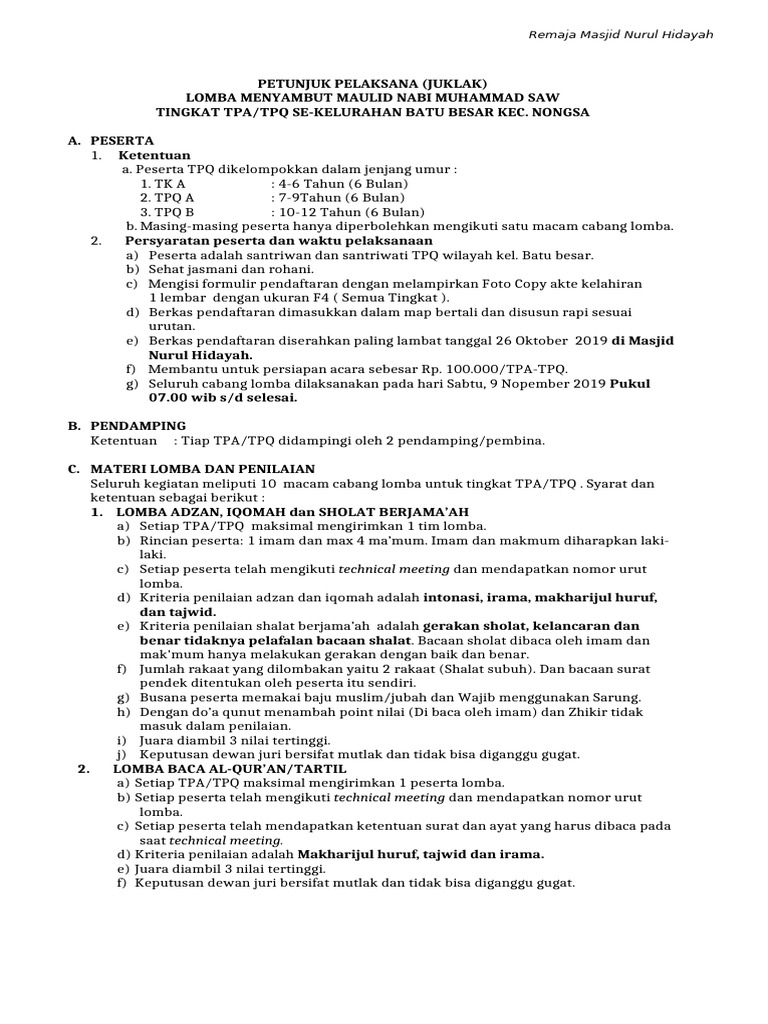 PETUNJUK 2 TEKNIS ( Juknis Kegiatan) REVISI TERBARU | PDF