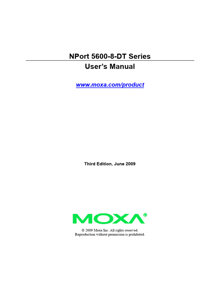 NPort_5600-8-DT_Users_Manual_v3 | PDF | Computer Network | Computer Terminal