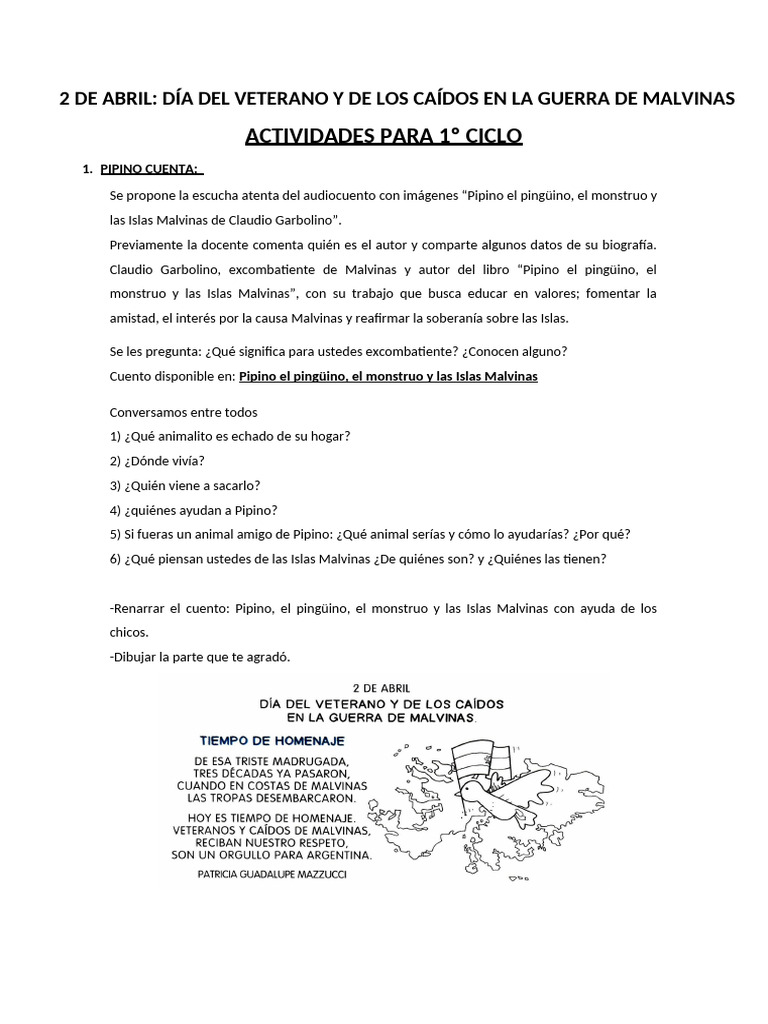 Actividades Educativas sobre Malvinas | PDF | Testimonio
