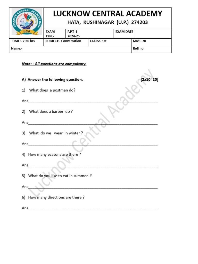 Class 1st Conversation | PDF