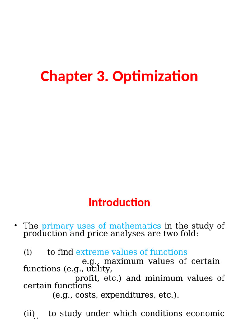 Chapter 3. Optimization Final | PDF | Mathematical Optimization | Mathematics
