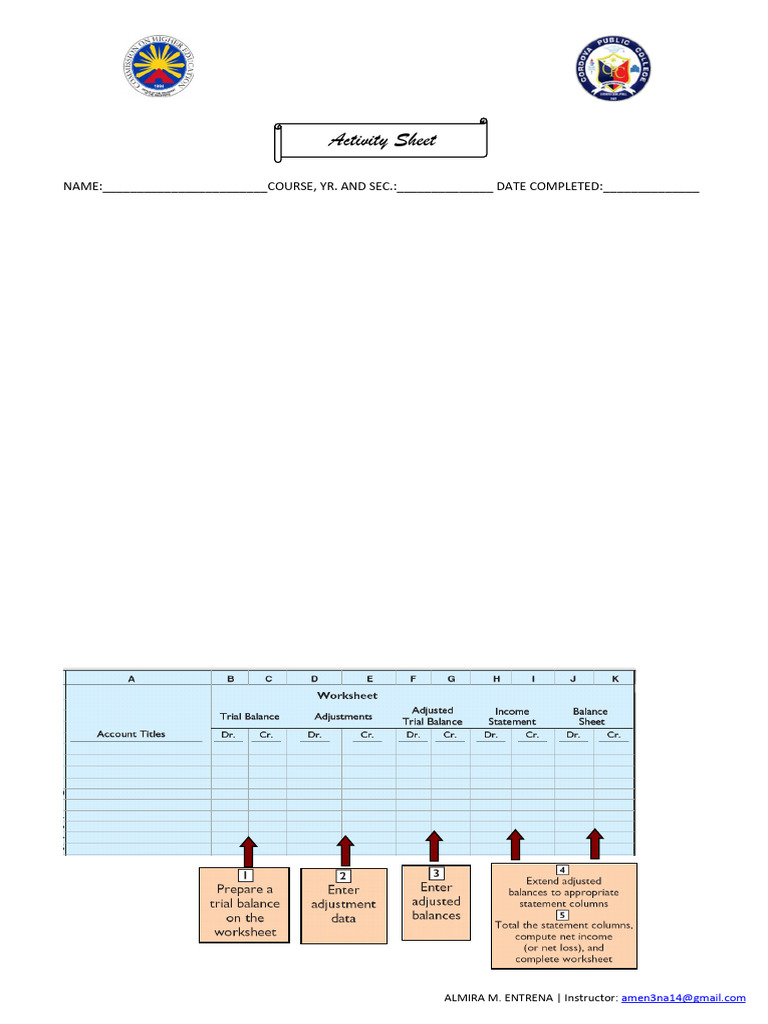 Activity Sheet Adjustment and Worksheet | PDF