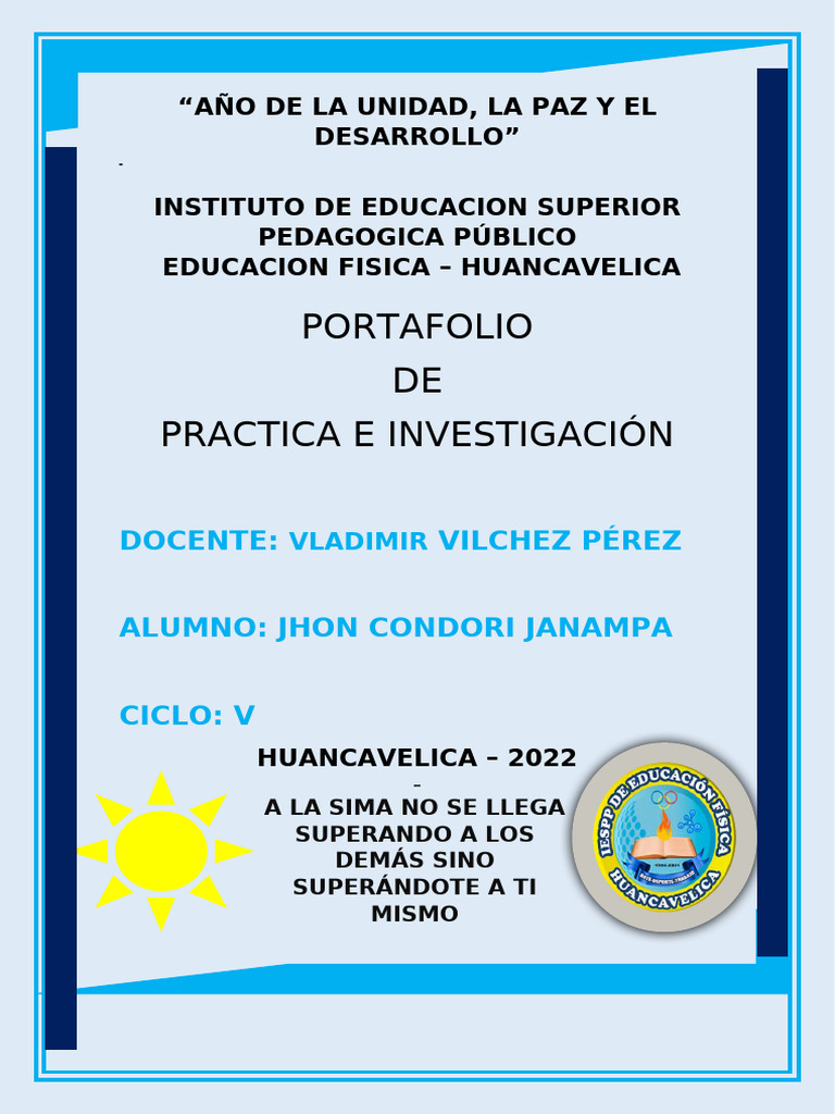 Portafolio de Condori Janampa Jhon - de Practica e Investigacion | PDF | Maestros | Enseñando