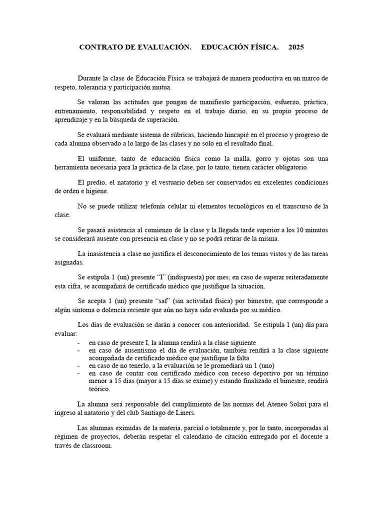 Contrato de Evaluaci-N 2025 | PDF