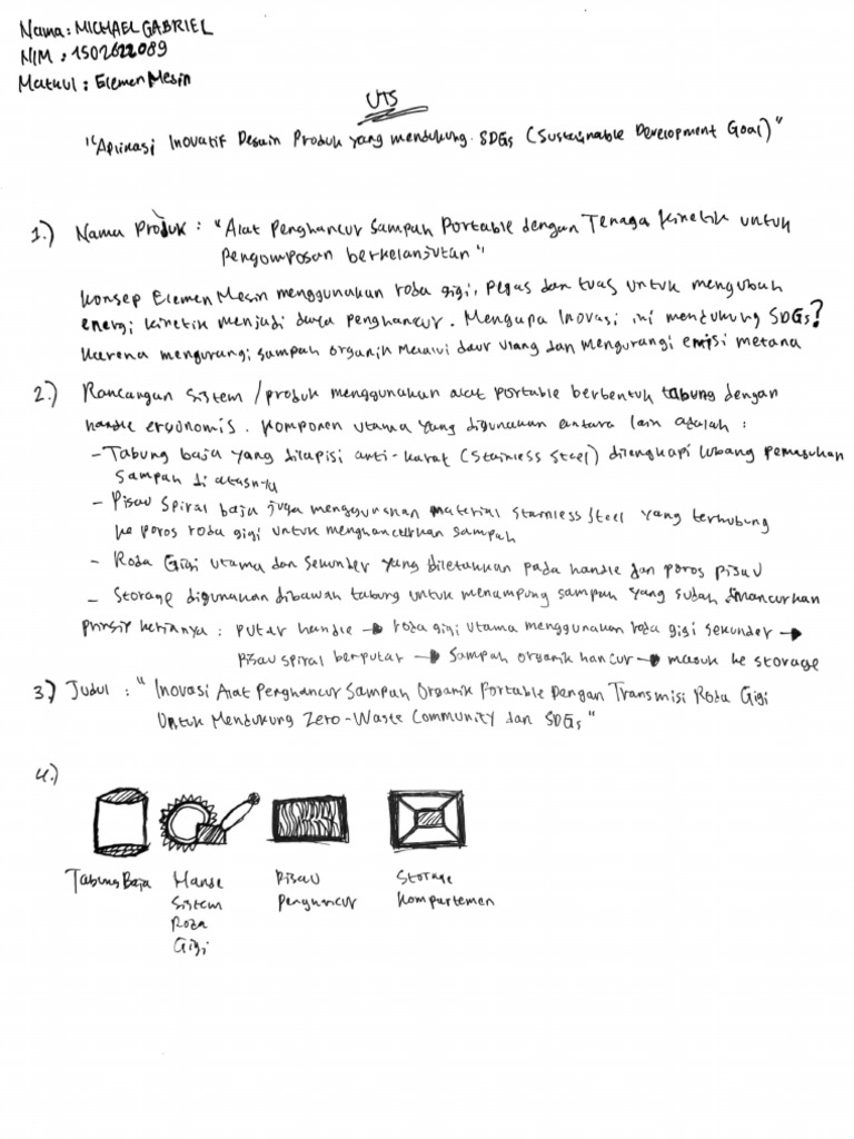 Michael Gabriel - 1502622089 - UTS Elemen Mesin | PDF