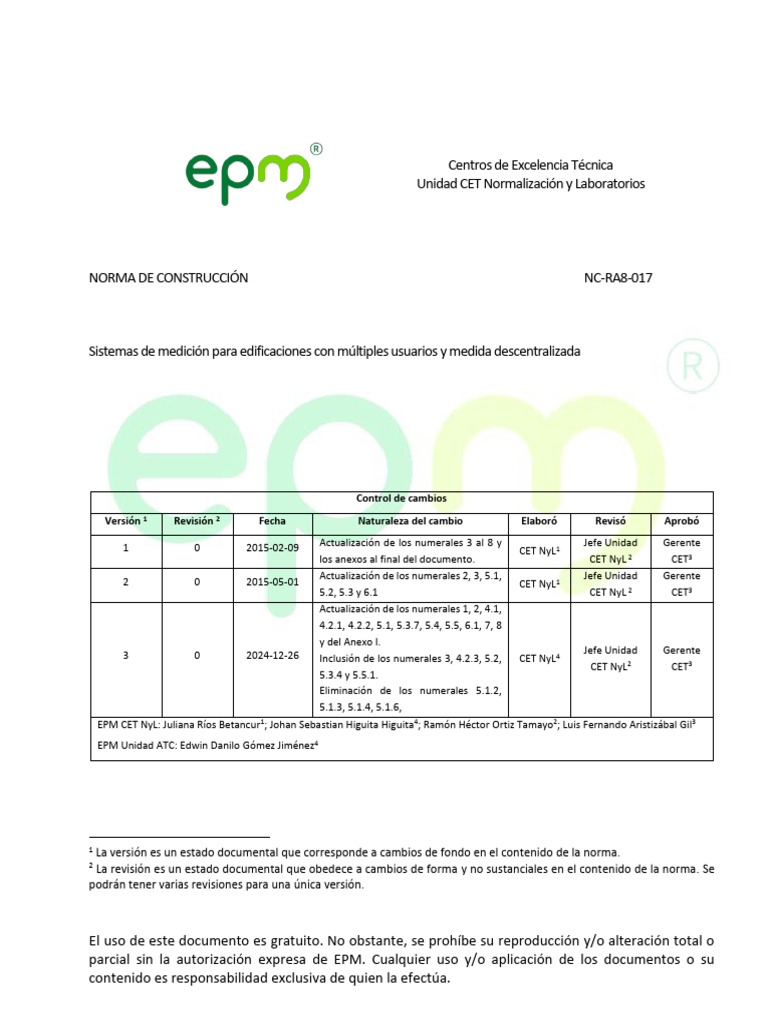 NC RA8 017MedicionMultiplesUsuariosMedidaDescentralizada - RevA | PDF | Conductor electrico ...