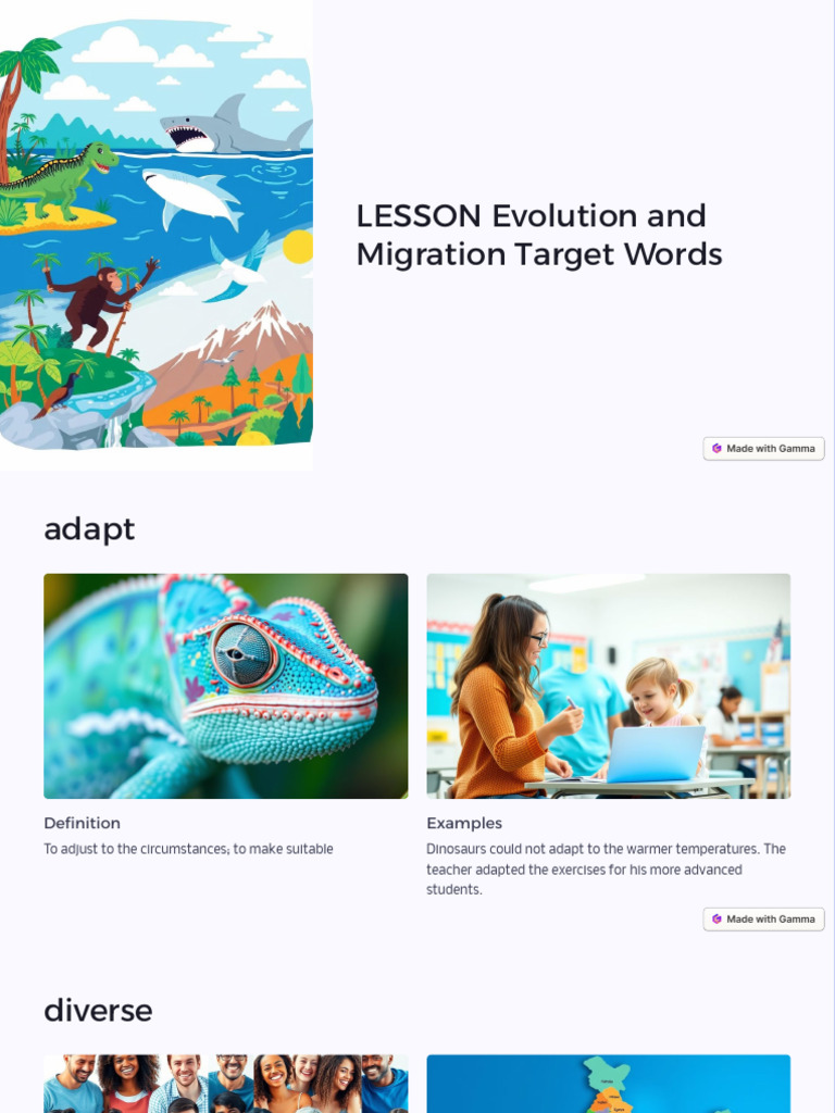 Evolution and Migration Target Words | PDF