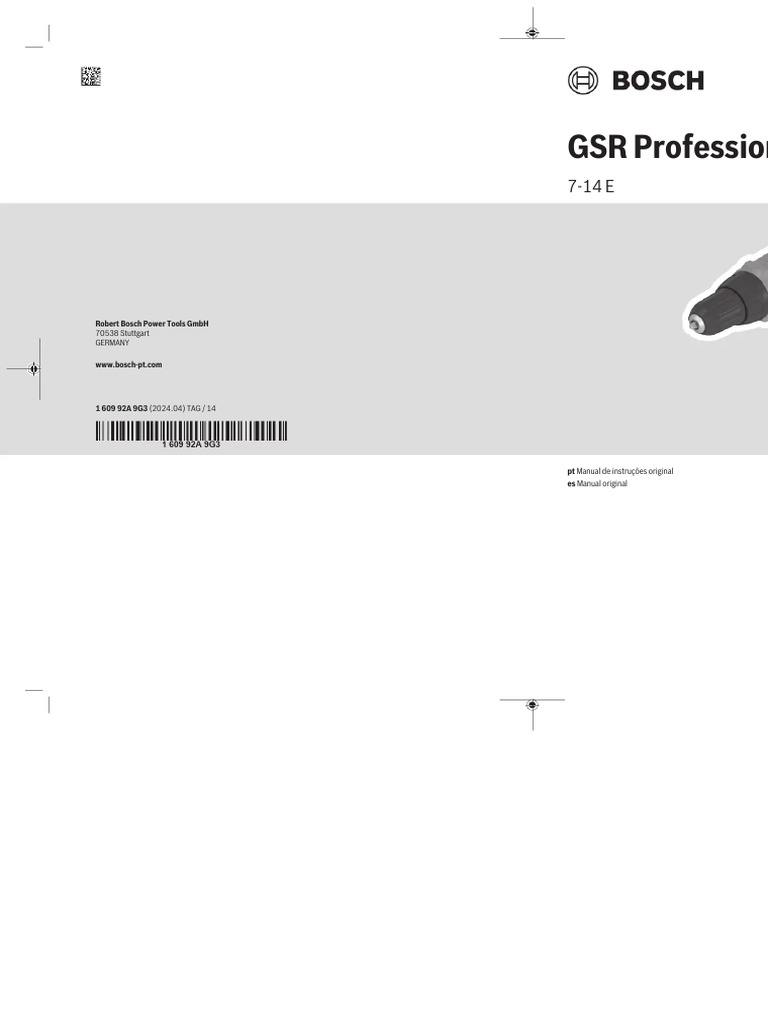 Manual de Instruções Bosch PARAF | PDF