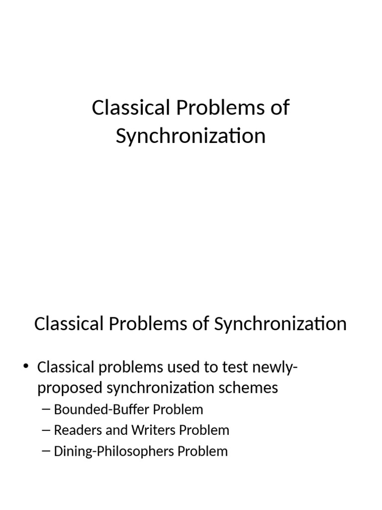 Classical Problems of Synchronization | PDF | Concurrent Computing | Computer Engineering