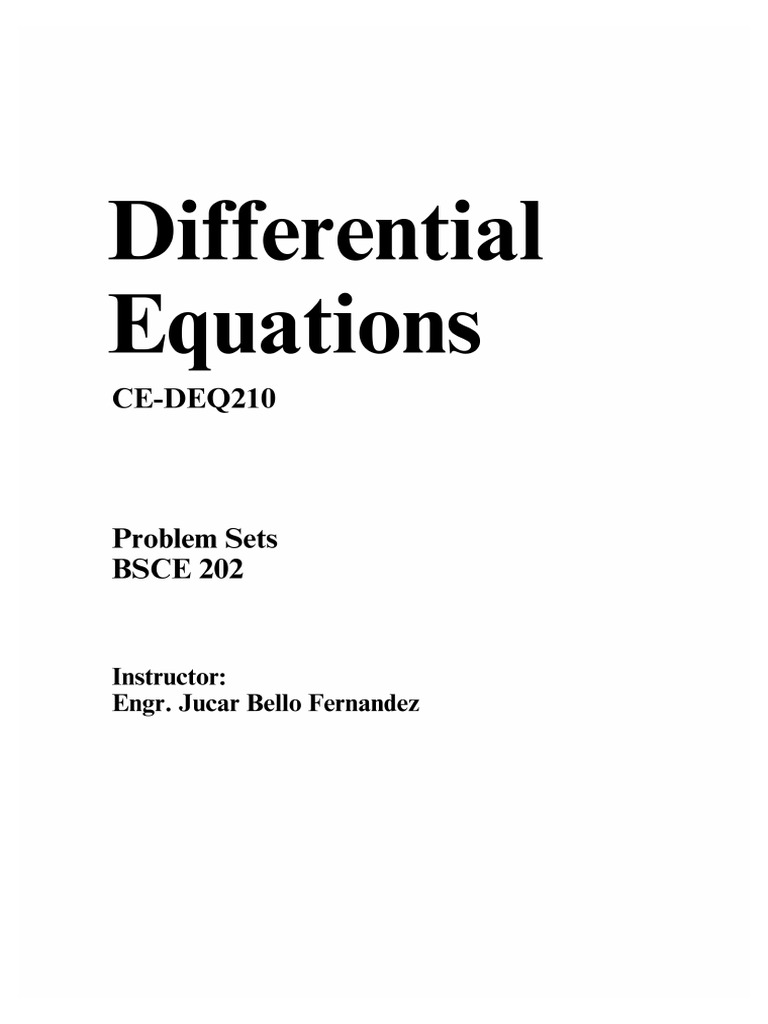 Differential Equations Problem Sets | PDF