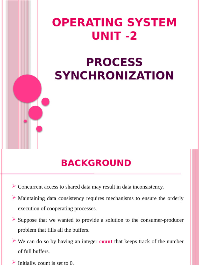 Unit - 2 - Process Sycn, Critical Section PRBLM | PDF | Software Engineering | Data Management