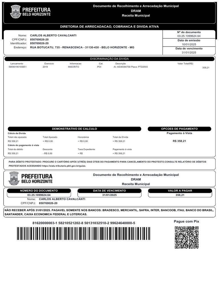 Guia Multa de Transito Guarapari | PDF | Bancos | Brasil