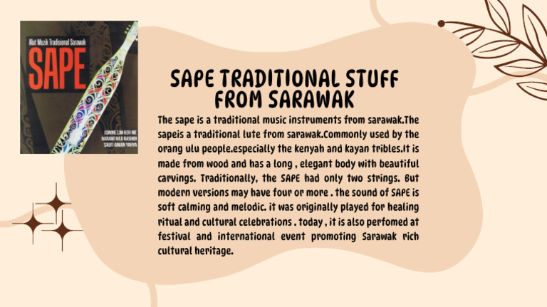 SAPE Traditional Stuff From Sarawak | PDF