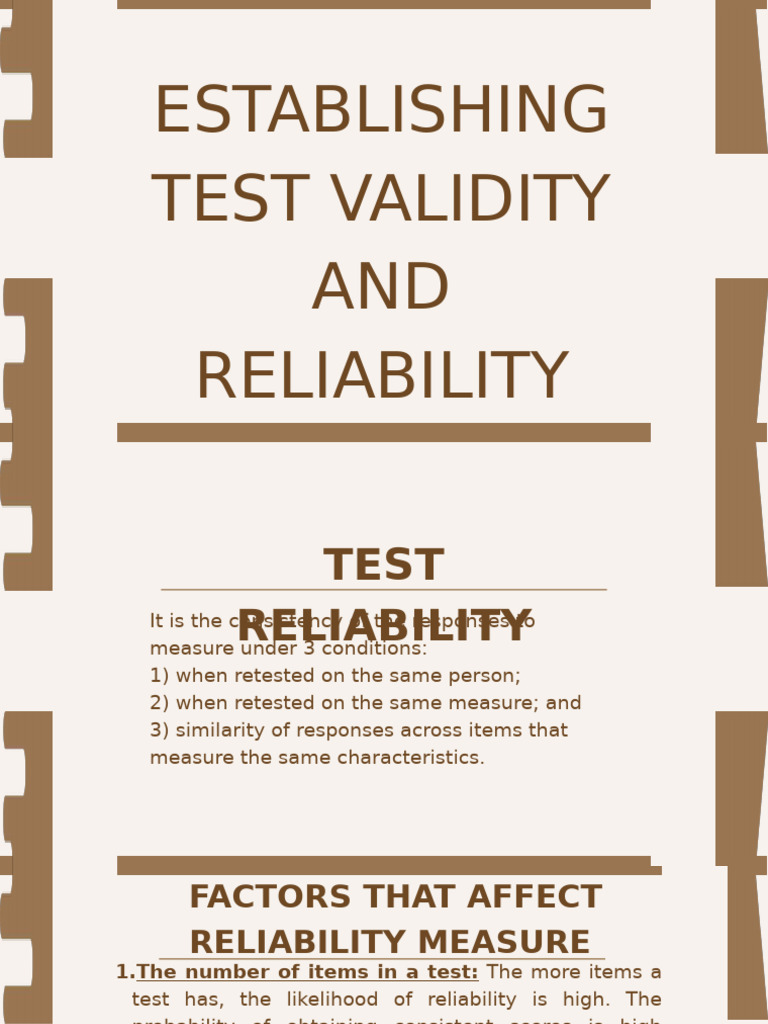 Reliability and Validity | PDF | Statistics | Statistical Analysis
