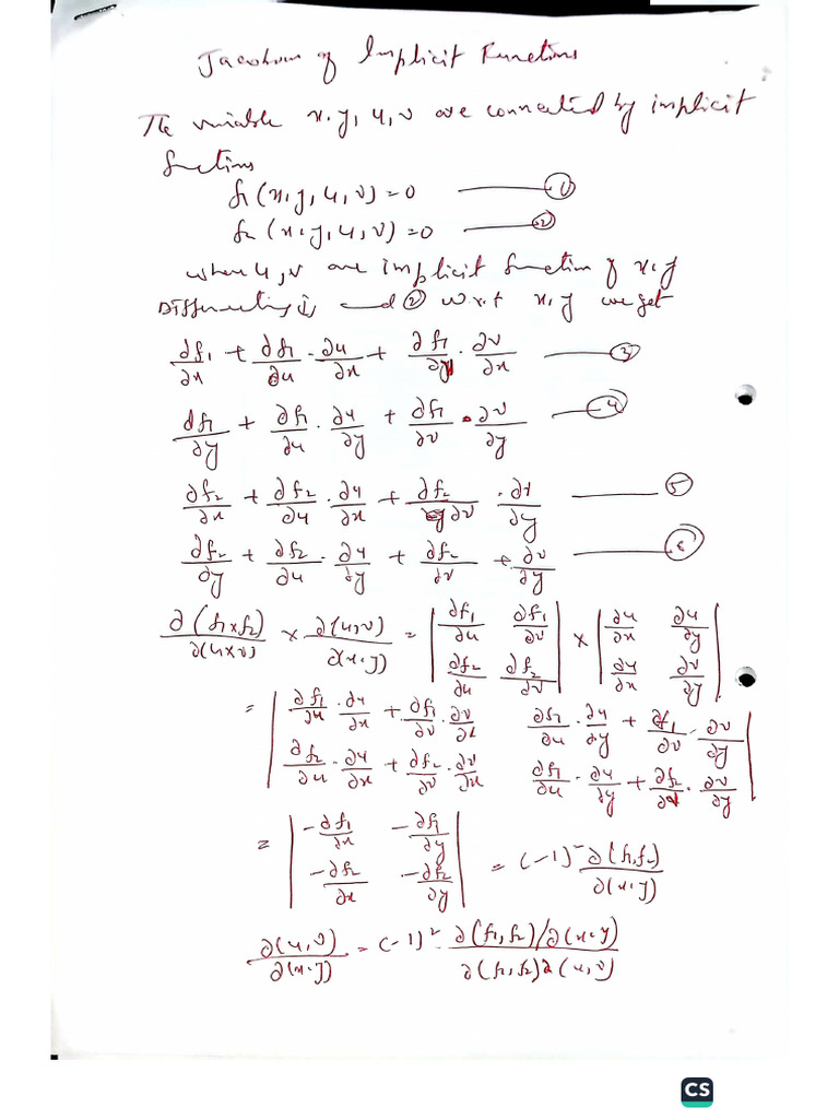 jacobian of implicit functions | PDF