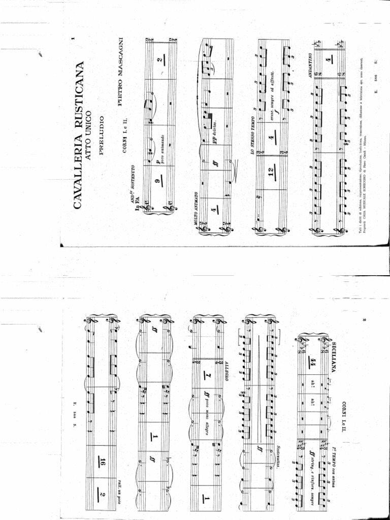 CAVALLERIA RUSTICANA Corno I | PDF