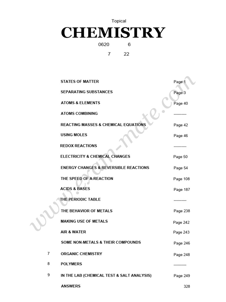 Chemistry Past Papers P6 | PDF | Chemistry | Chemical Substances