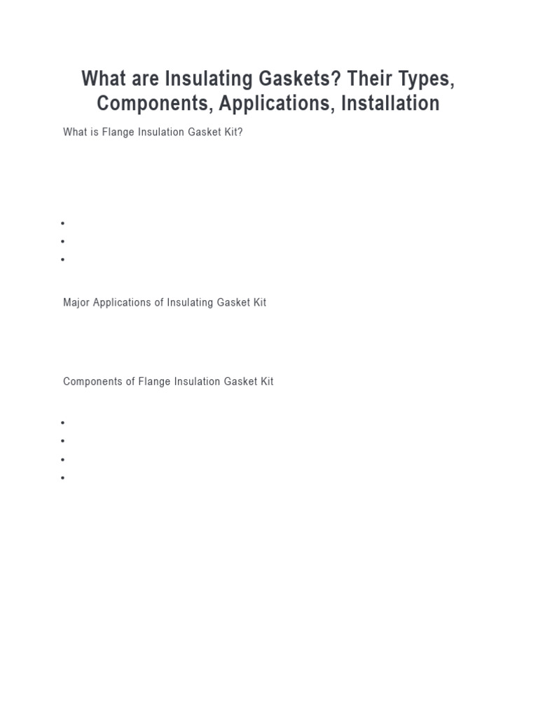 Insulating Gaskets | PDF | Washer (Hardware) | Insulator (Electricity)
