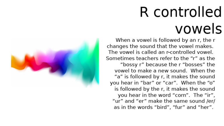 R controlled vowels | PDF