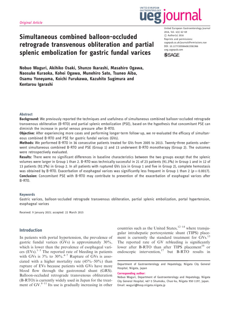 UEG Journal - 2016 - Waguri - Simultaneous Combined Balloon Occluded ...