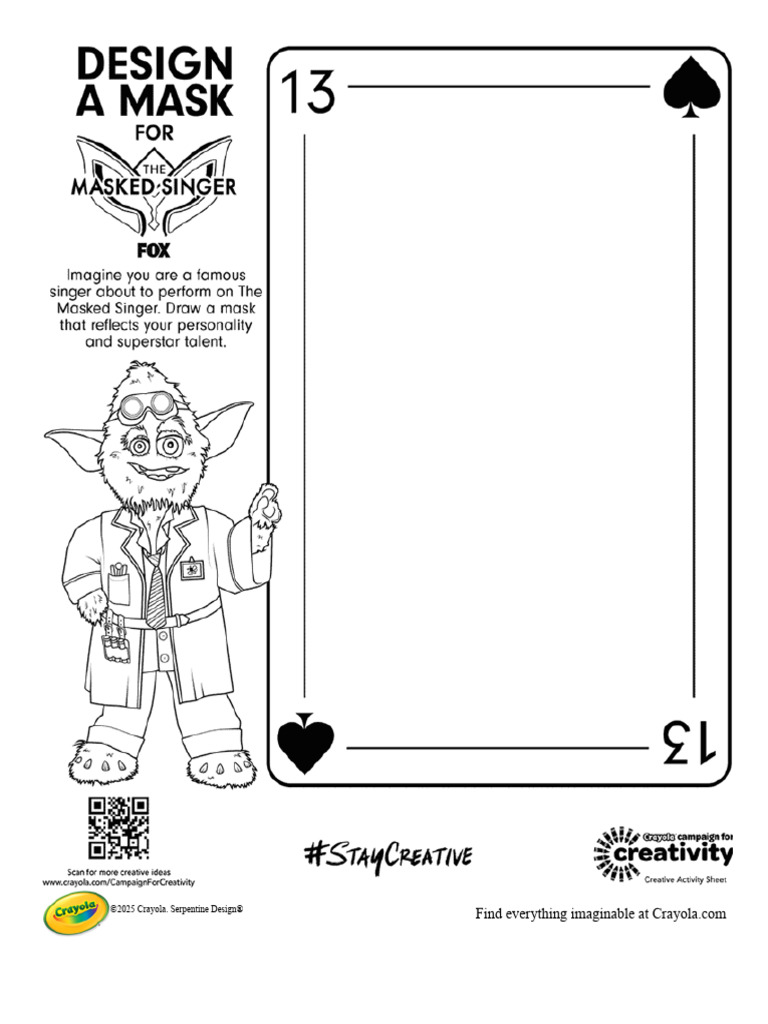 Design a Mask for the Masked Singer - Activity Sheet _ Crayola.com | PDF