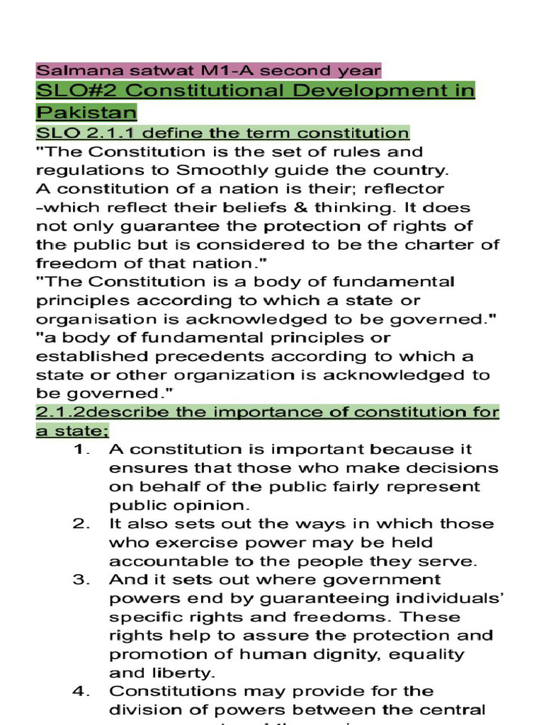 Pakistan Studies Chapter 2 Notes (1st Half) | PDF