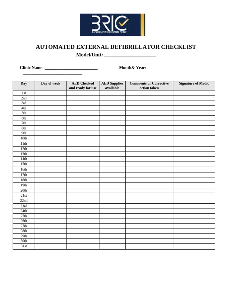 AED Checklist | PDF