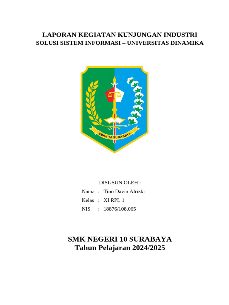 Template Laporan Kunjungan Industri 2024 | PDF