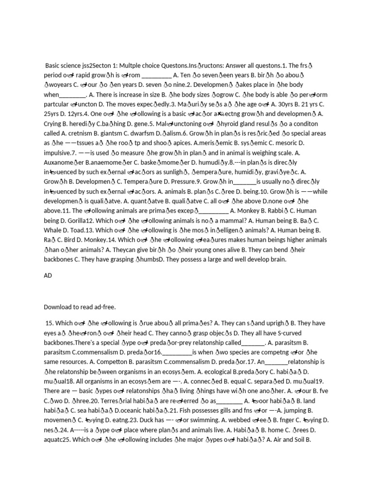 Basic Science J-WPS Office | PDF | Zoology | Biology