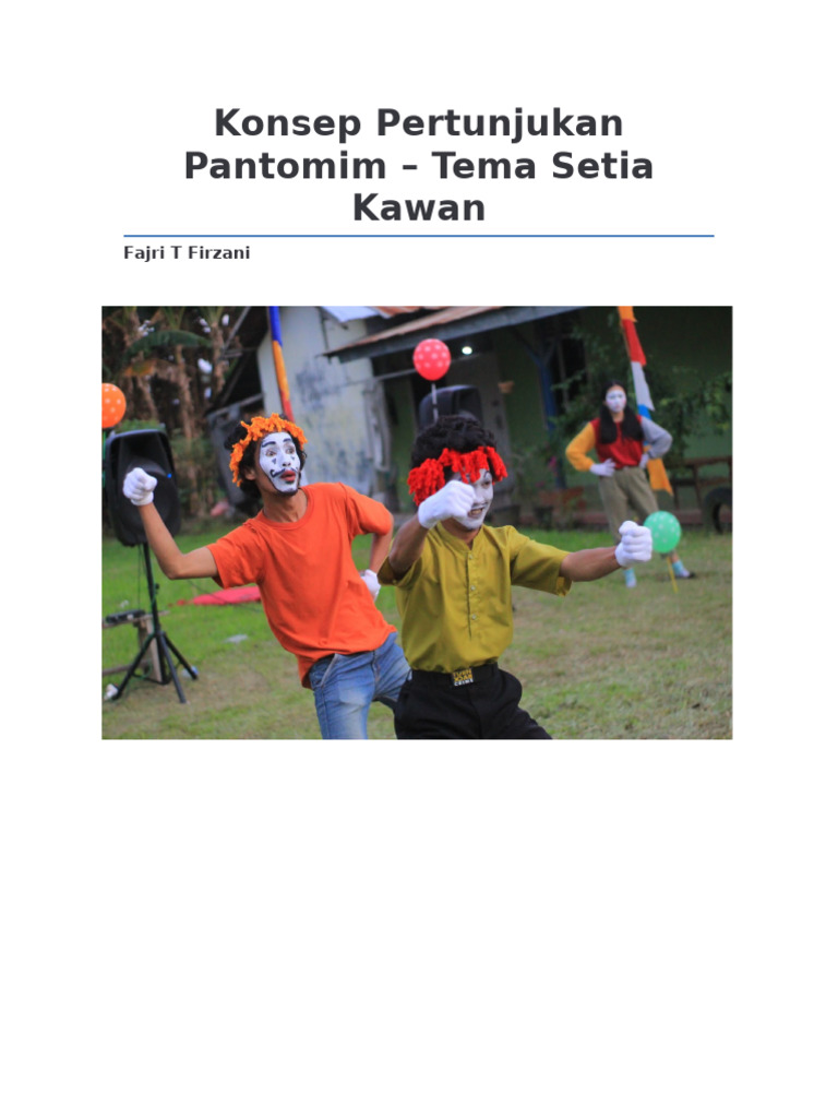 Konsep Pantomim | PDF