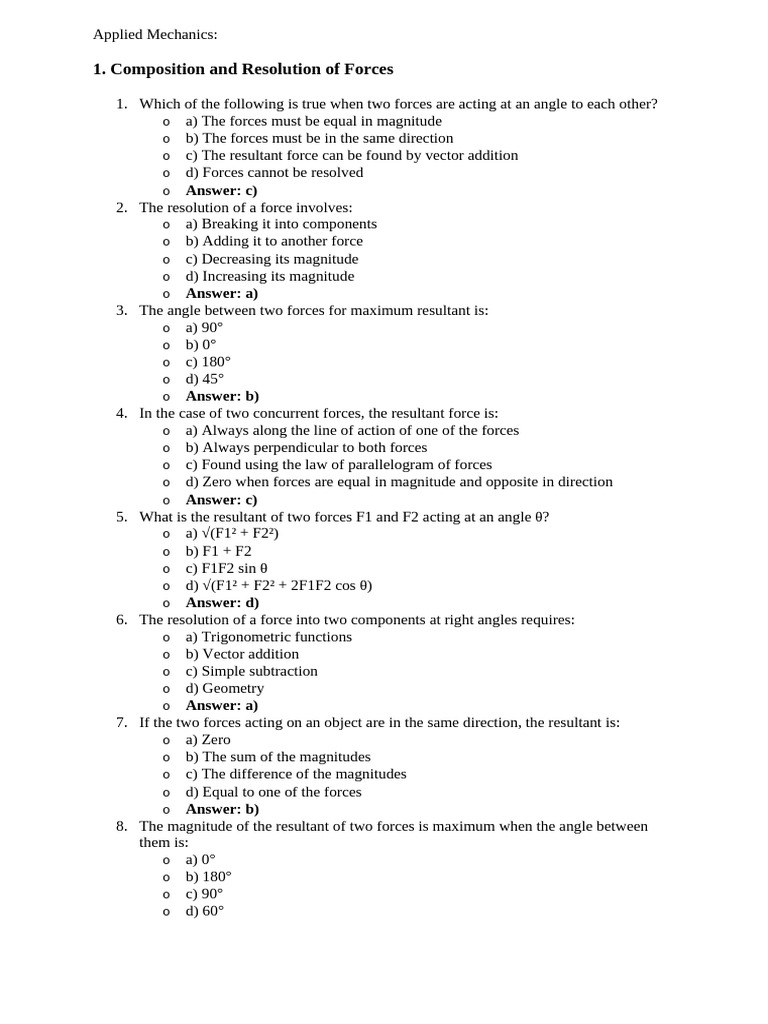 Applied Mechanics | PDF | Friction | Force