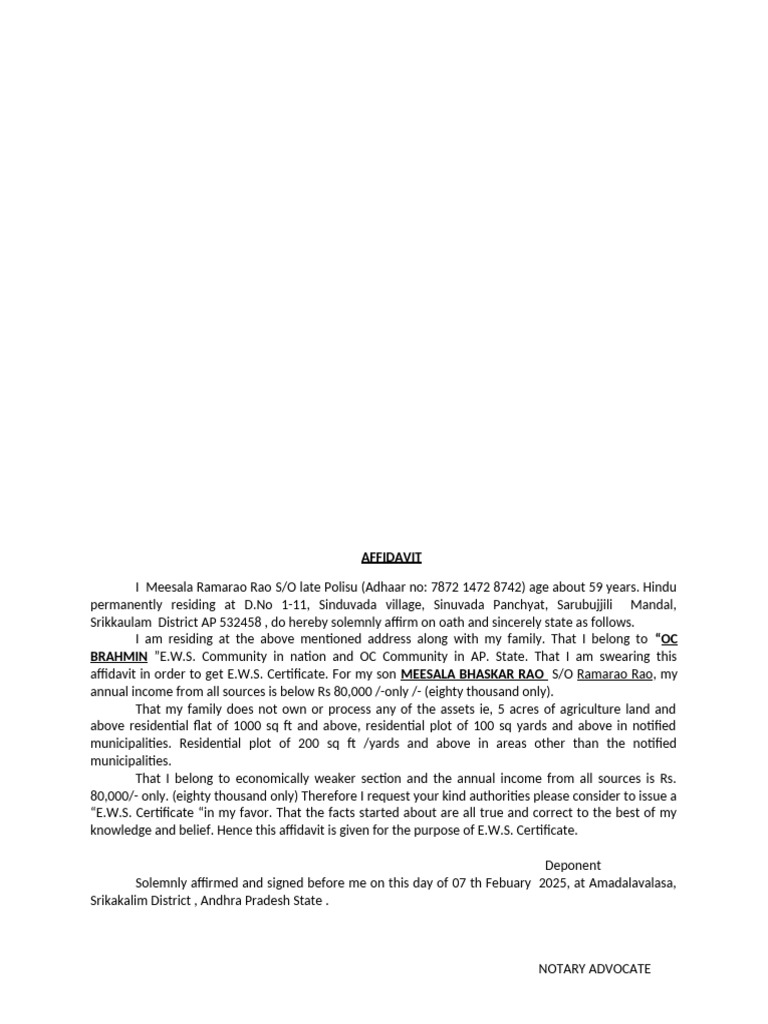 Affidavit EWS Ap BRAMIN | PDF