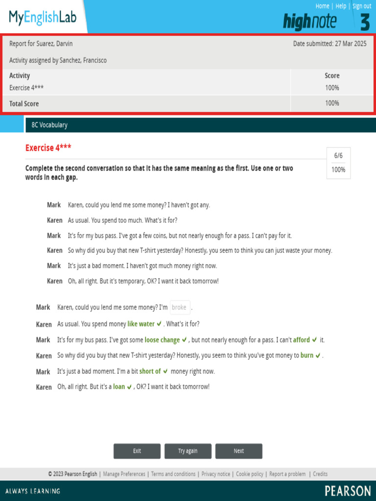 Exercise 4 - Mode Report - Online Practice (Workbook) Unit 08 Consumers' World 8C Vocabulary ...