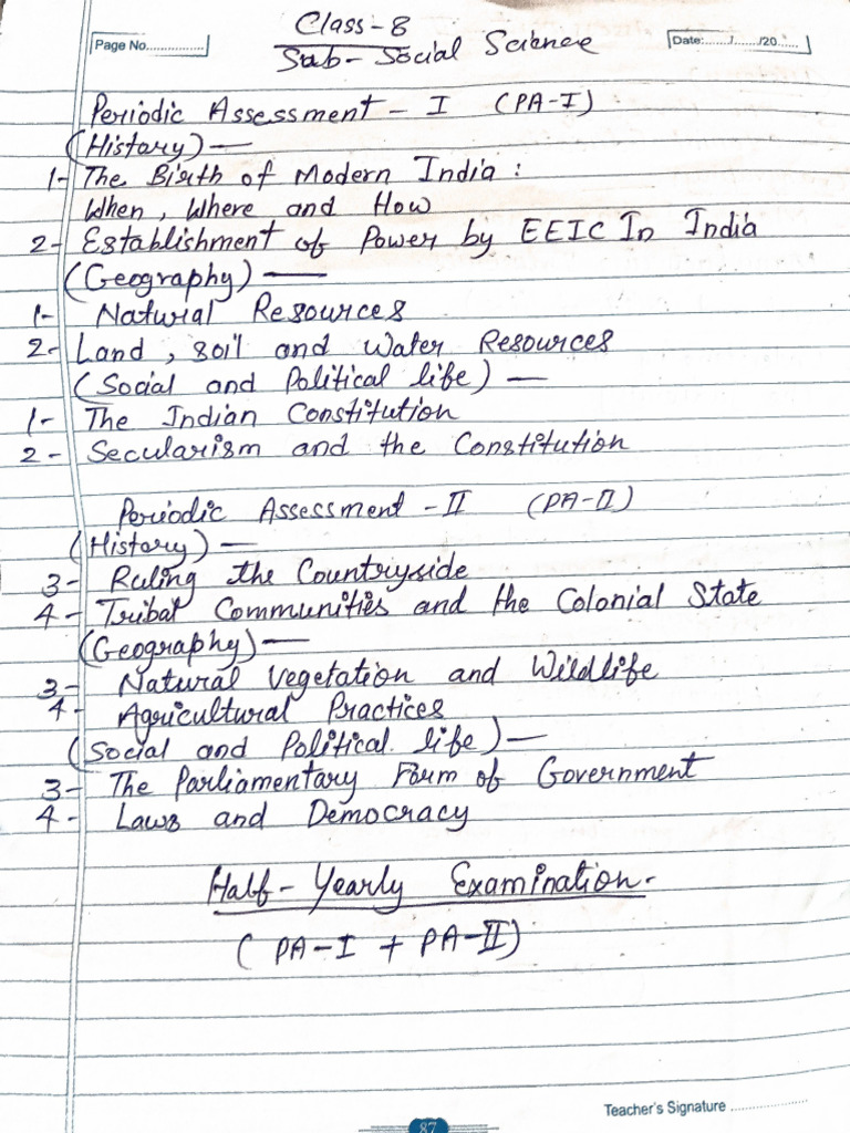 Class 8 Syllabus | PDF