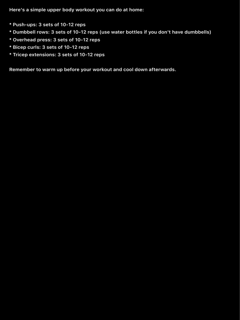 Here's a Simple Upper Body Workout You Can Do at Home | PDF