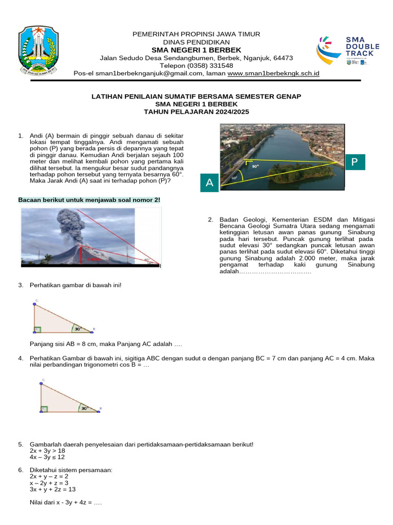 Latihan Soal PSB X Matematika 2024-2025 | PDF