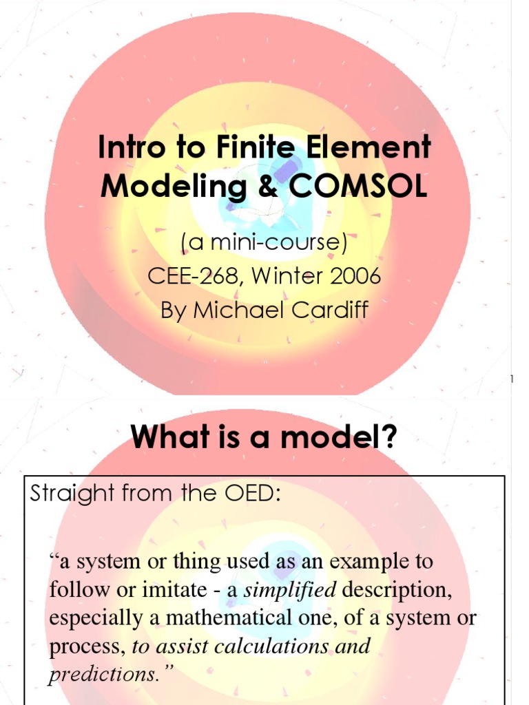 Intro To Finite Element Modeling And Comsol Pdf Partial