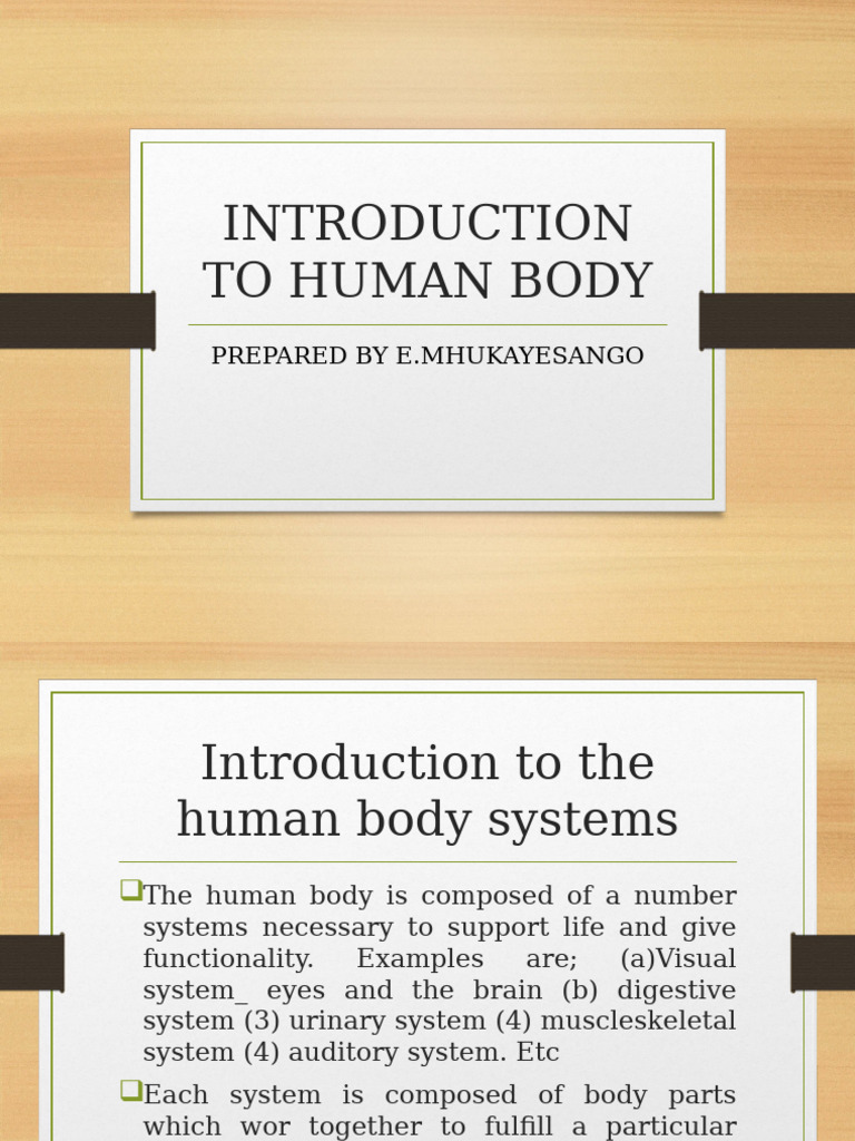 1. INTRODUCTION TO HUMAN BODY | PDF | Ear | Visual System