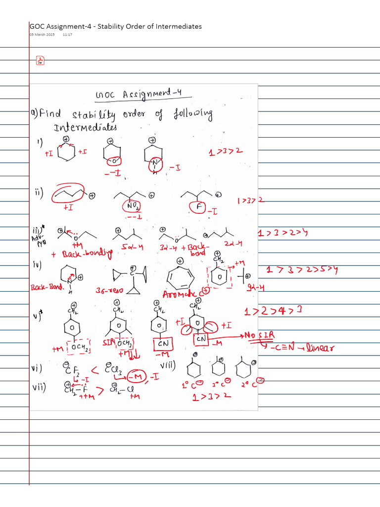 GOC Assignment 4 Stability Order of Intermediates Solutions | PDF