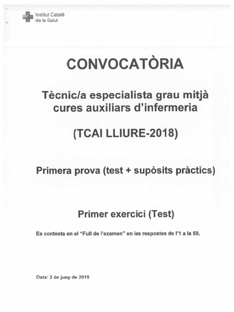 1a Prova Test I Suposits Practics TCAI-LLIURE-2018 | PDF