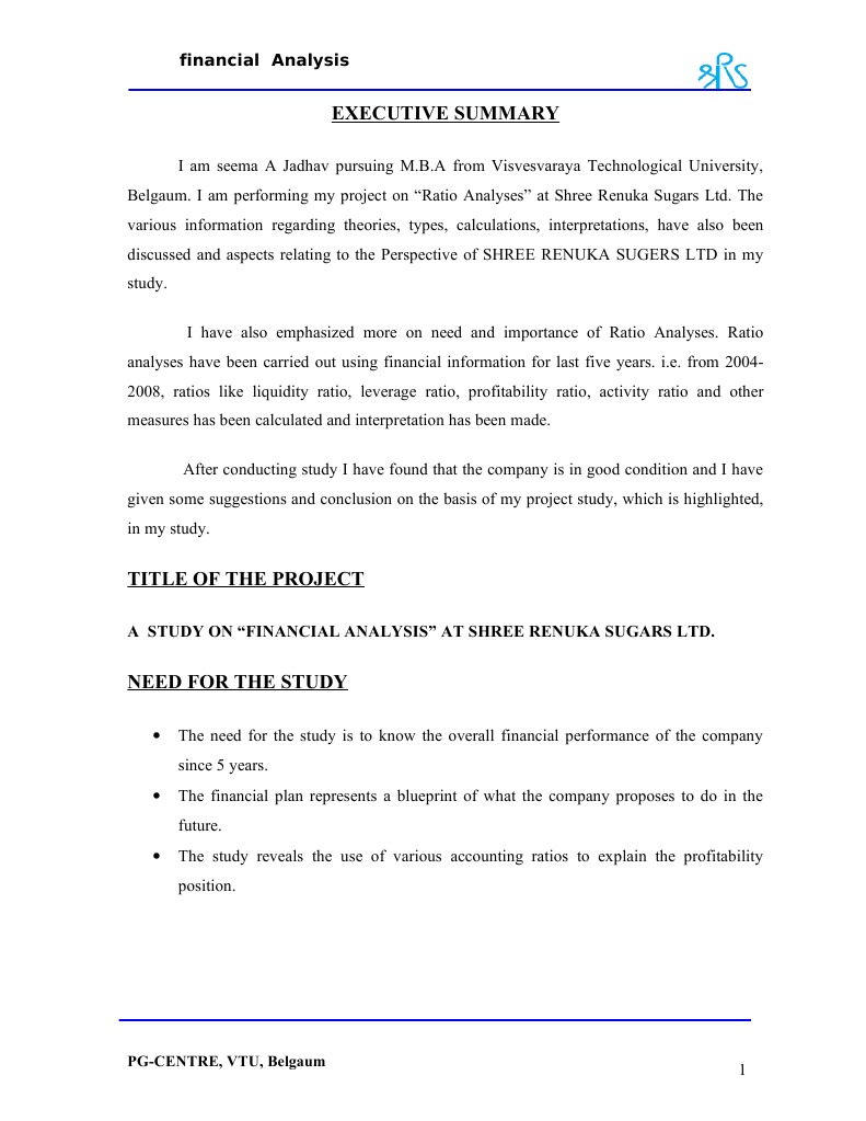 Executive Summary: Financial Analysis | PDF | Sugarcane | Dividend